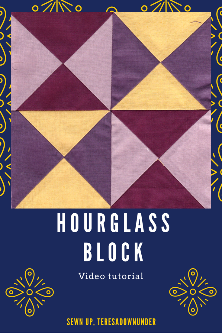 Video tutorial: one minute hourglass block or Quarter Square Triangle ...