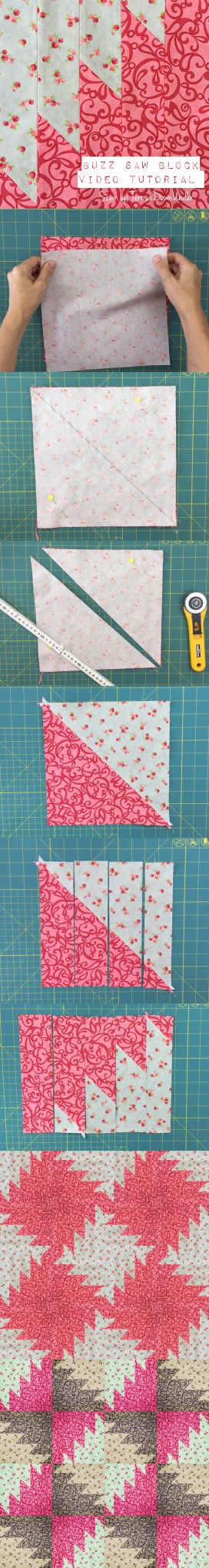 Video tutorial: Buzz saw patchwork block – teresadownunder.com