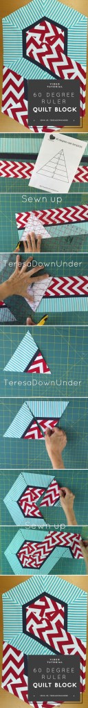 Quick and easy hexagon block with 60 degree ruler video tutorial ...