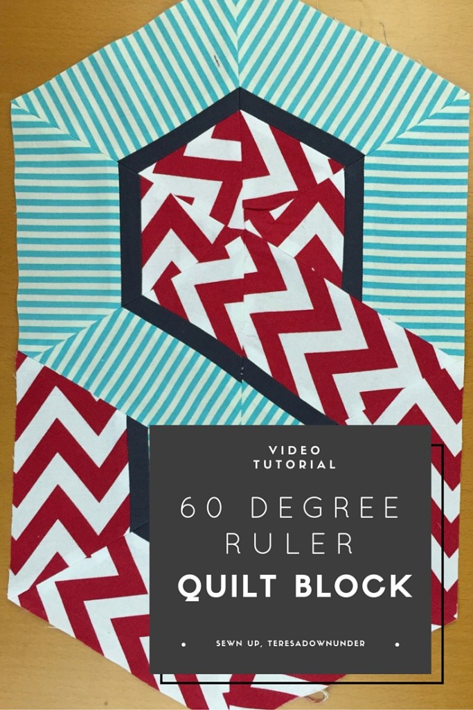 Quick and easy hexagon block with 60 degree ruler video tutorial ...