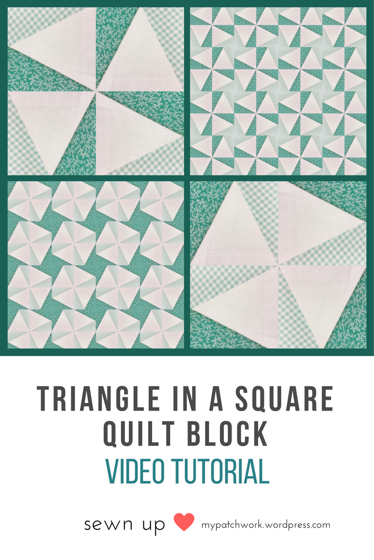 Video tutorial Triangle in a square quilt block – teresadownunder.com