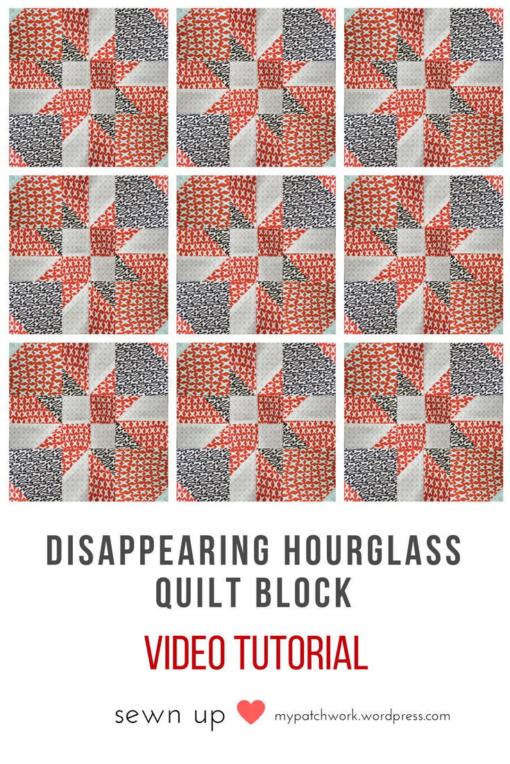 2-minute video tutorial: Disappearing hourglass variation 2 quilt block ...