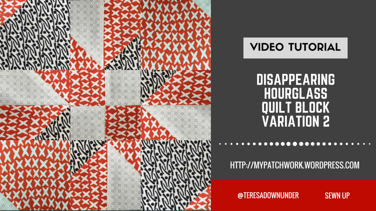 2-minute video tutorial: Disappearing hourglass variation 2 quilt block ...