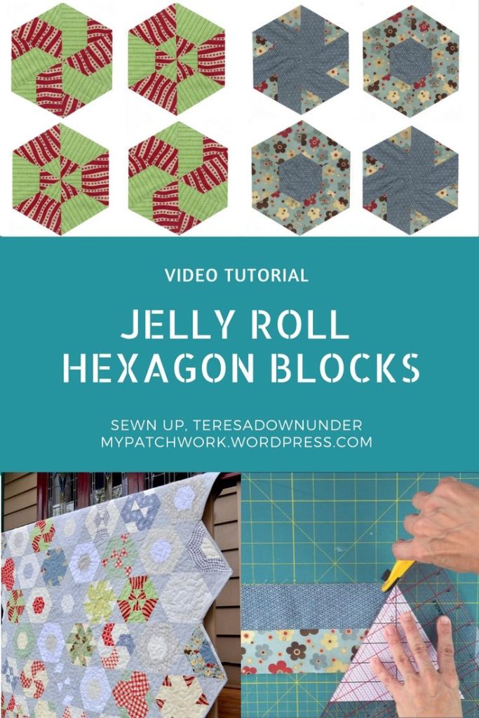 Video tutorial: Jelly roll hexagon blocks – teresadownunder.com
