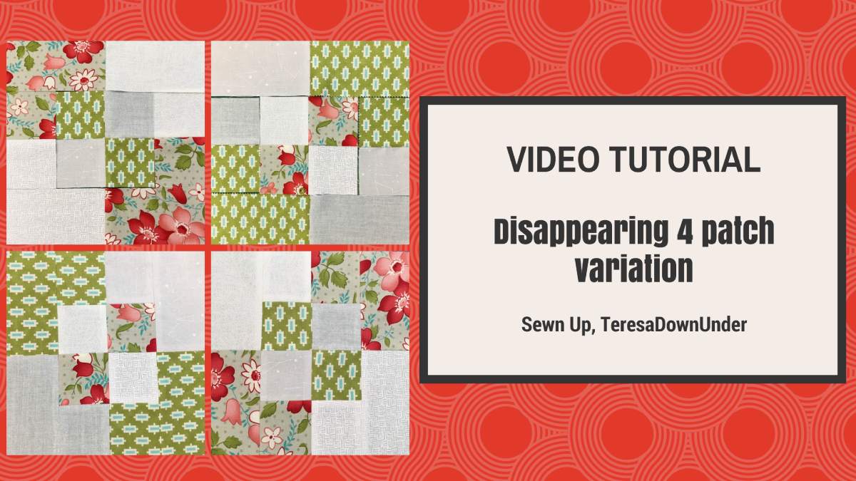 2-minute video tutorial – Disappearing 4-patch quilt block variation ...