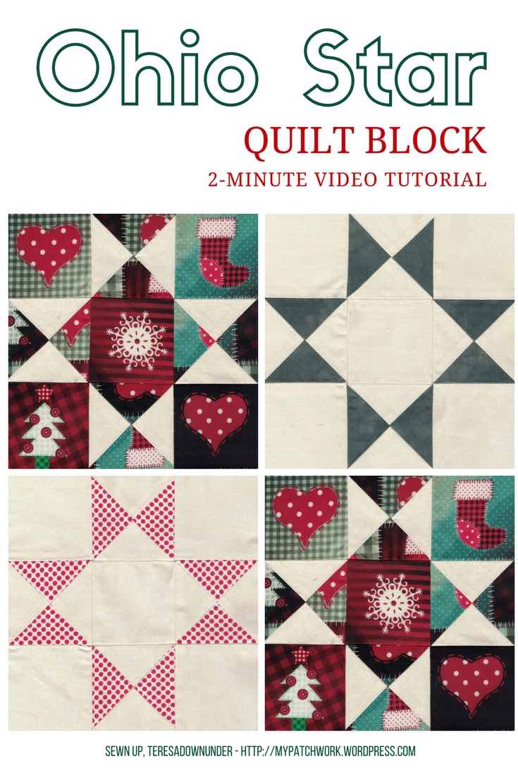 Video tutorial: Ohio star quilt block – teresadownunder.com