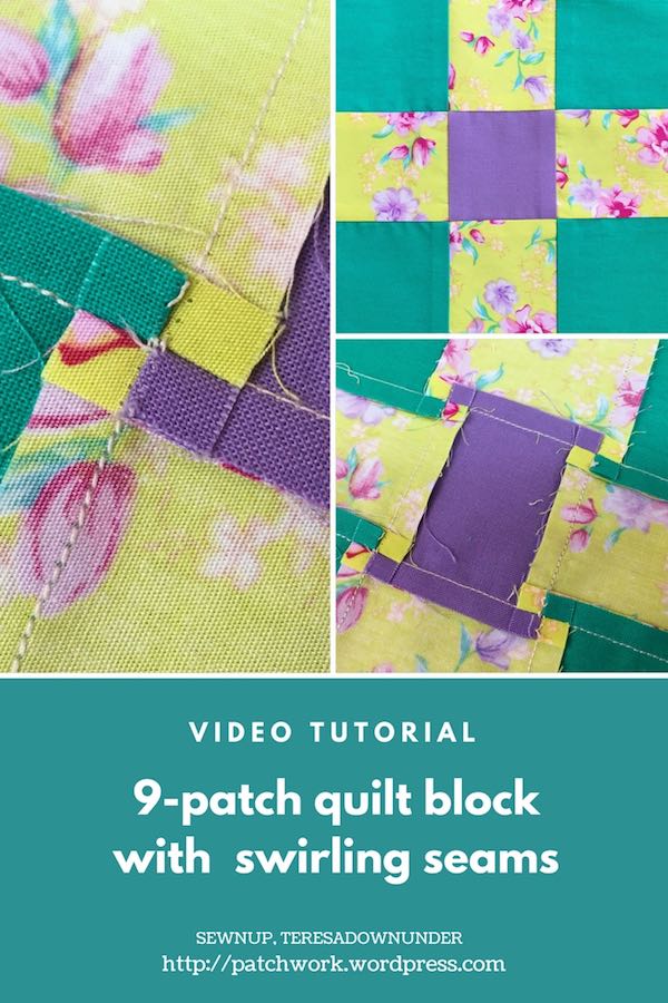 9-patch quilt block with swirling seams video tutorial ...