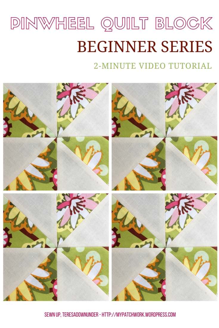 Video tutorial: 2 minute pinwheel quilt block – beginner’s series ...