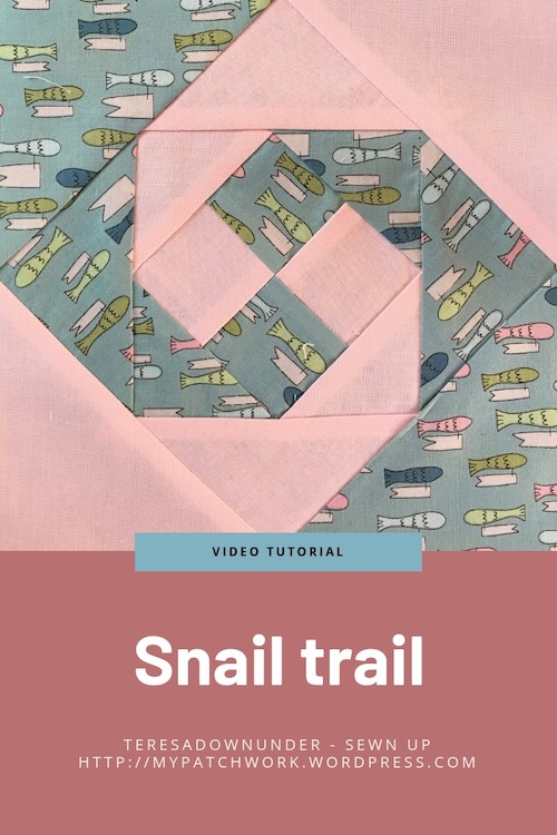 Snail trail quilt block – video tutorial – teresadownunder.com