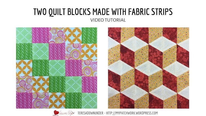 Blocks made with fabric strips – teresadownunder.com