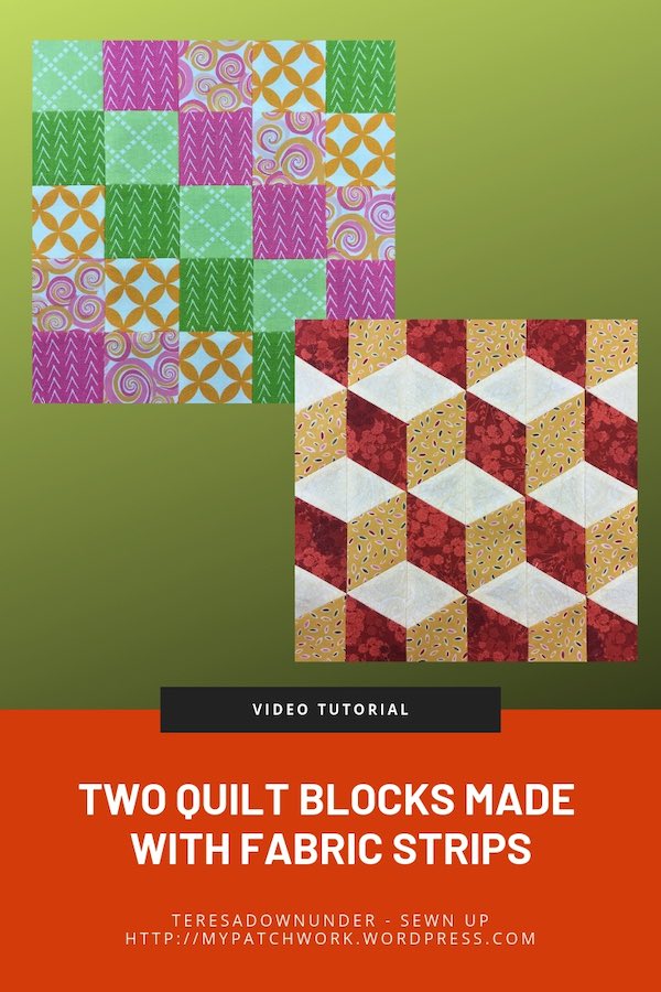 Blocks made with fabric strips – teresadownunder.com