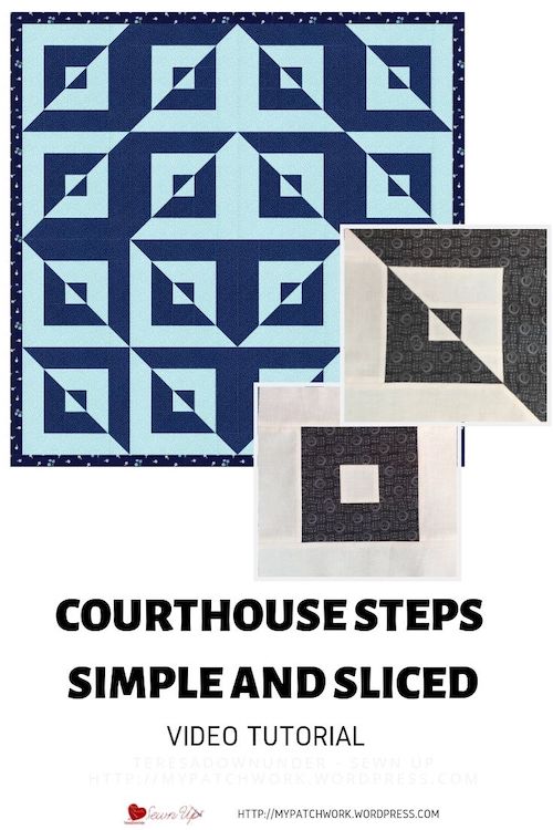 Courthouse steps and sliced courthouse steps quilt blocks ...