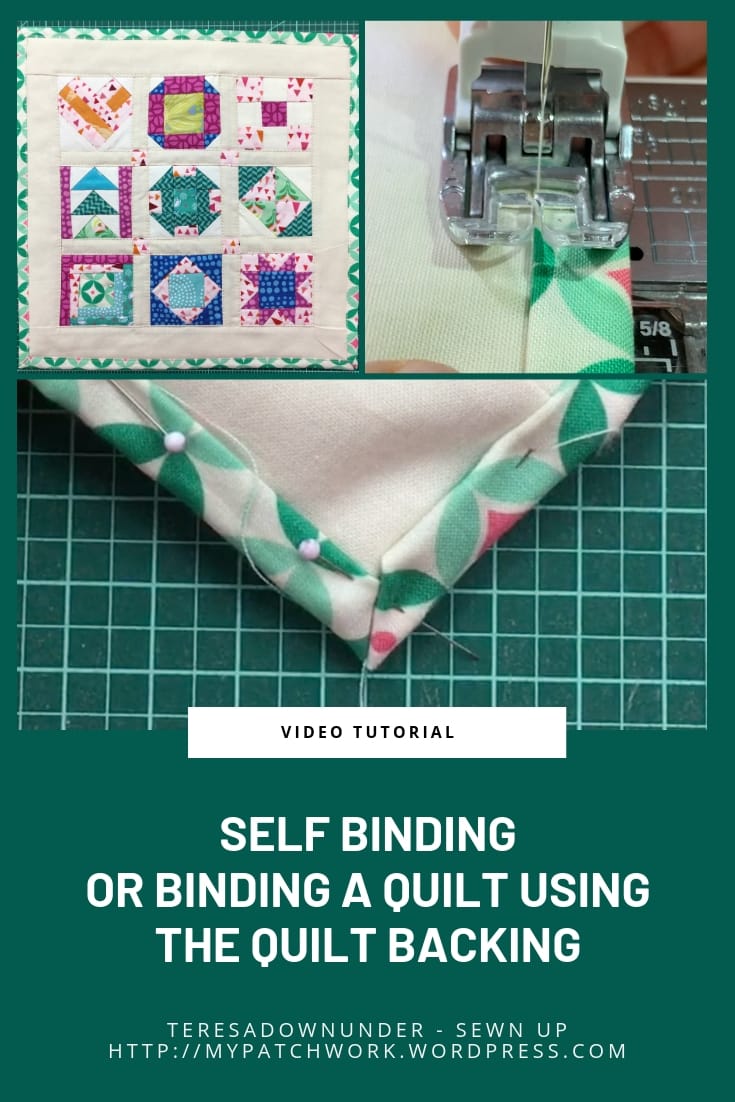 Self-binding a quilt – Tiny quilt QAL – teresadownunder.com