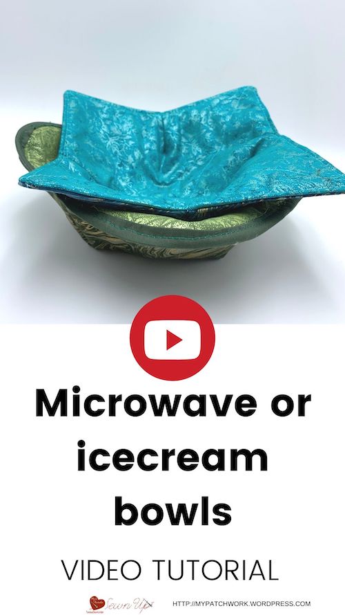 Ice cream and microwave bowl cozy – video tutorial – teresadownunder.com