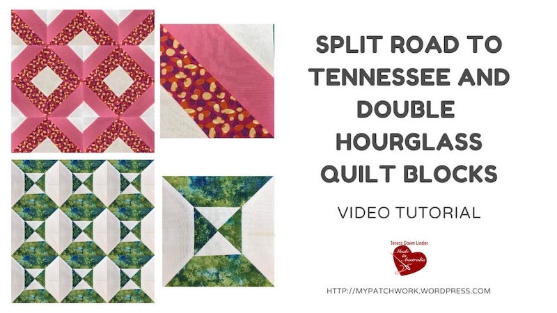 Video tutorial: double hourglass and Road to Tennessee quilt blocks ...