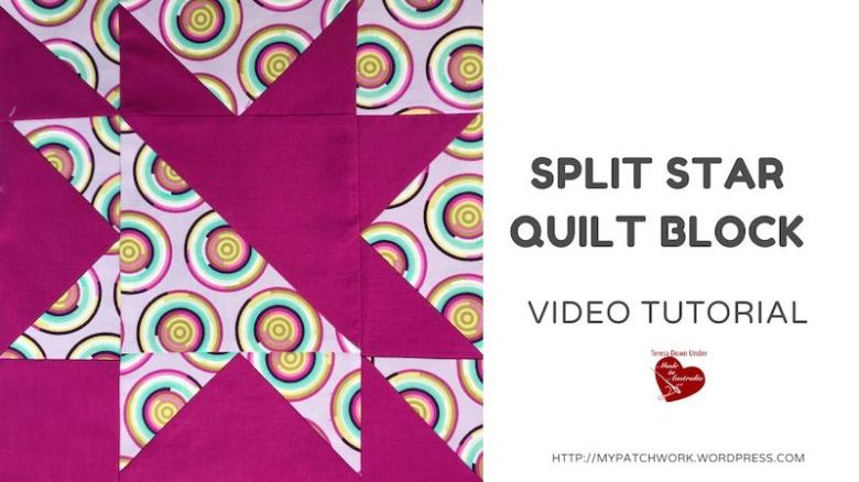 Split star quilt block – video tutorial – teresadownunder.com