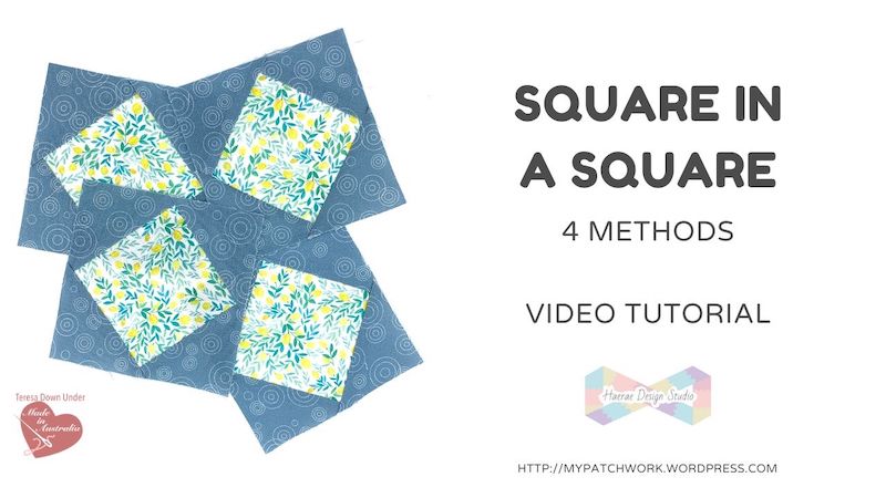 Square in a square quilt block – 4 different methods – video tutorial ...