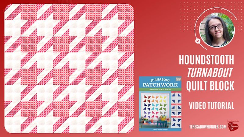 Houndstooth quilt block – Turnabout patchwork – video tutorial ...