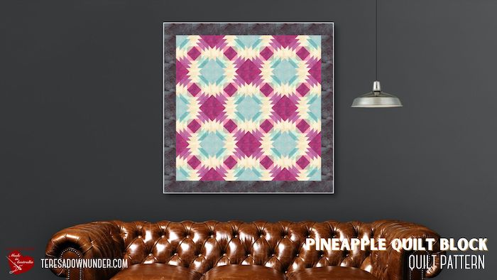 Foundation piecing pineapple block – video tutorial – teresadownunder.com