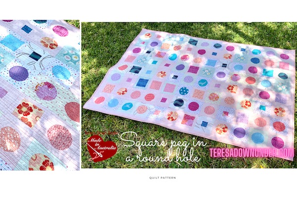 Square peg in a round hole quilt pattern – teresadownunder.com