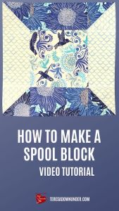 12″ scrappy spool quilt block video tutorial – teresadownunder.com