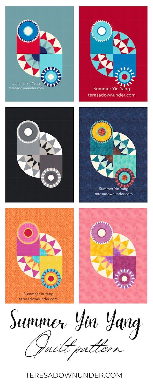 “Summer yin yang” quilt pattern – teresadownunder.com