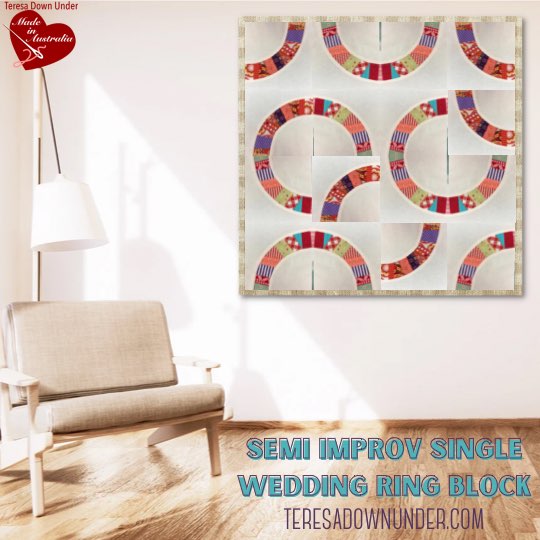 How to make a scrappy wedding ring quilt block – teresadownunder.com
