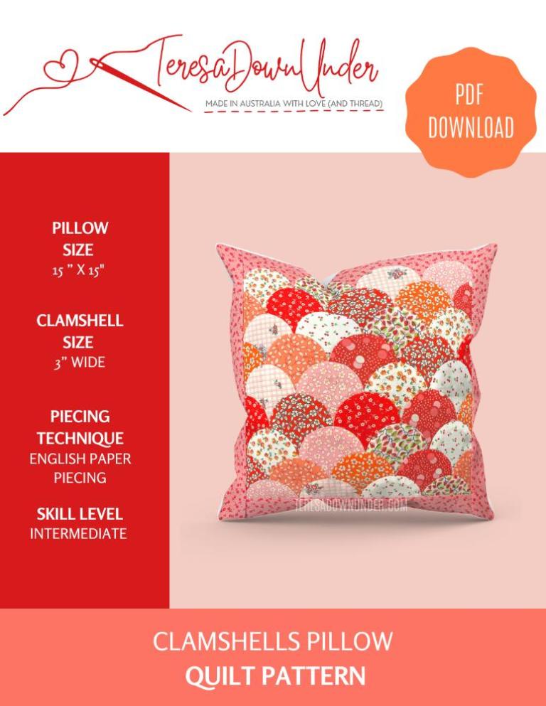 How to make a Clamshell pillow with EPP – teresadownunder.com