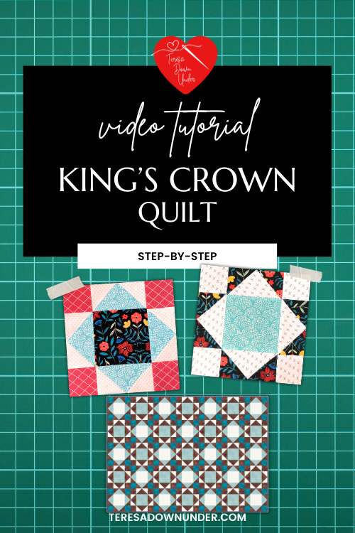 How to make a King’s crown quilt with 2 blocks video tutorial ...