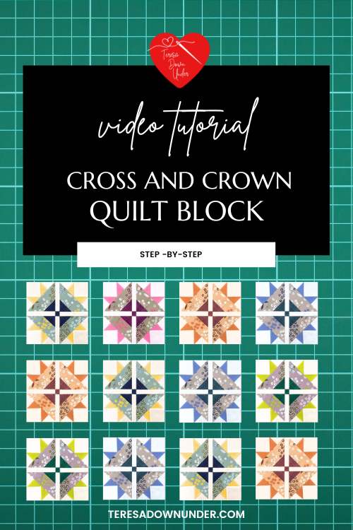 How to make a Cross and crown quilt block video tutorial ...