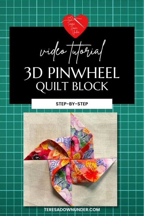 Easy 3D pinwheel block tutorial – teresadownunder.com